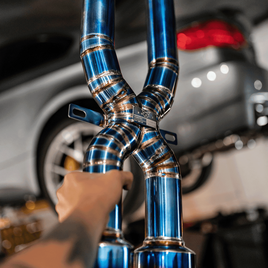 E9x M3 Titanium Exhaust (Full System, X-Pipe and Valved Mufflers) [WET ...